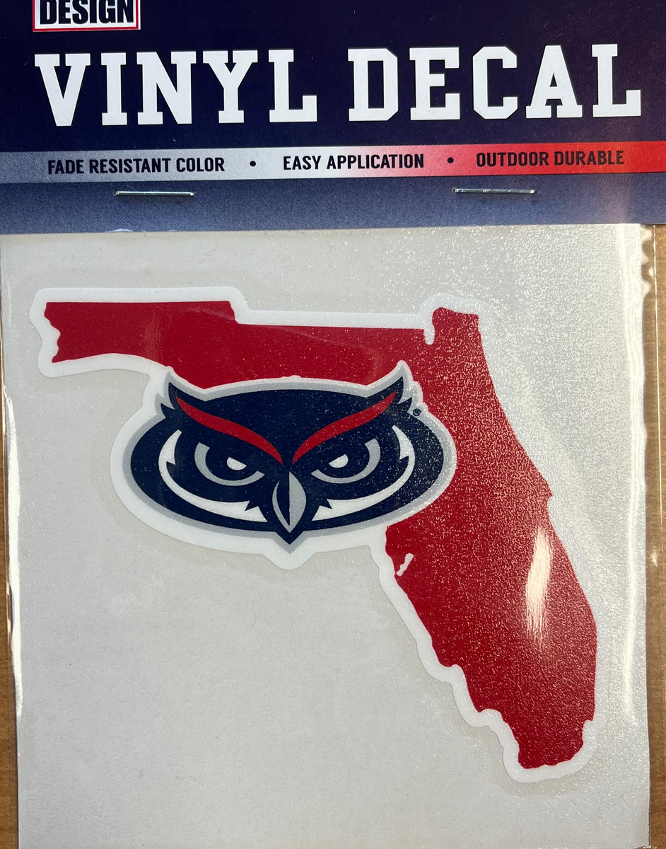 Decal Perfect Cut State/FAU logo 3" wid – It's Owl Time